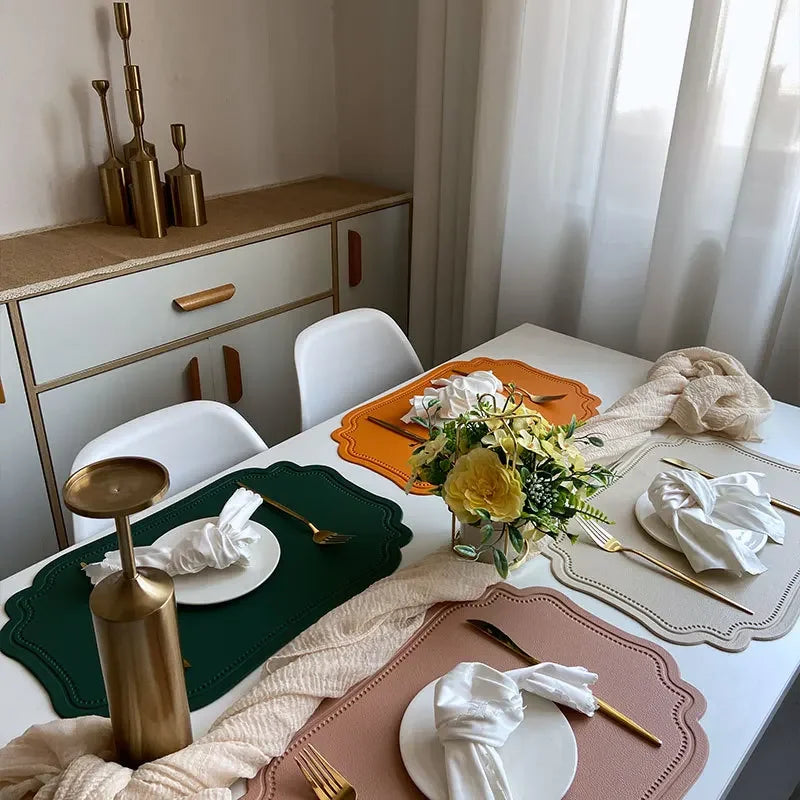 Set de Table Simili Cuir Beige & Set de Table Boutique